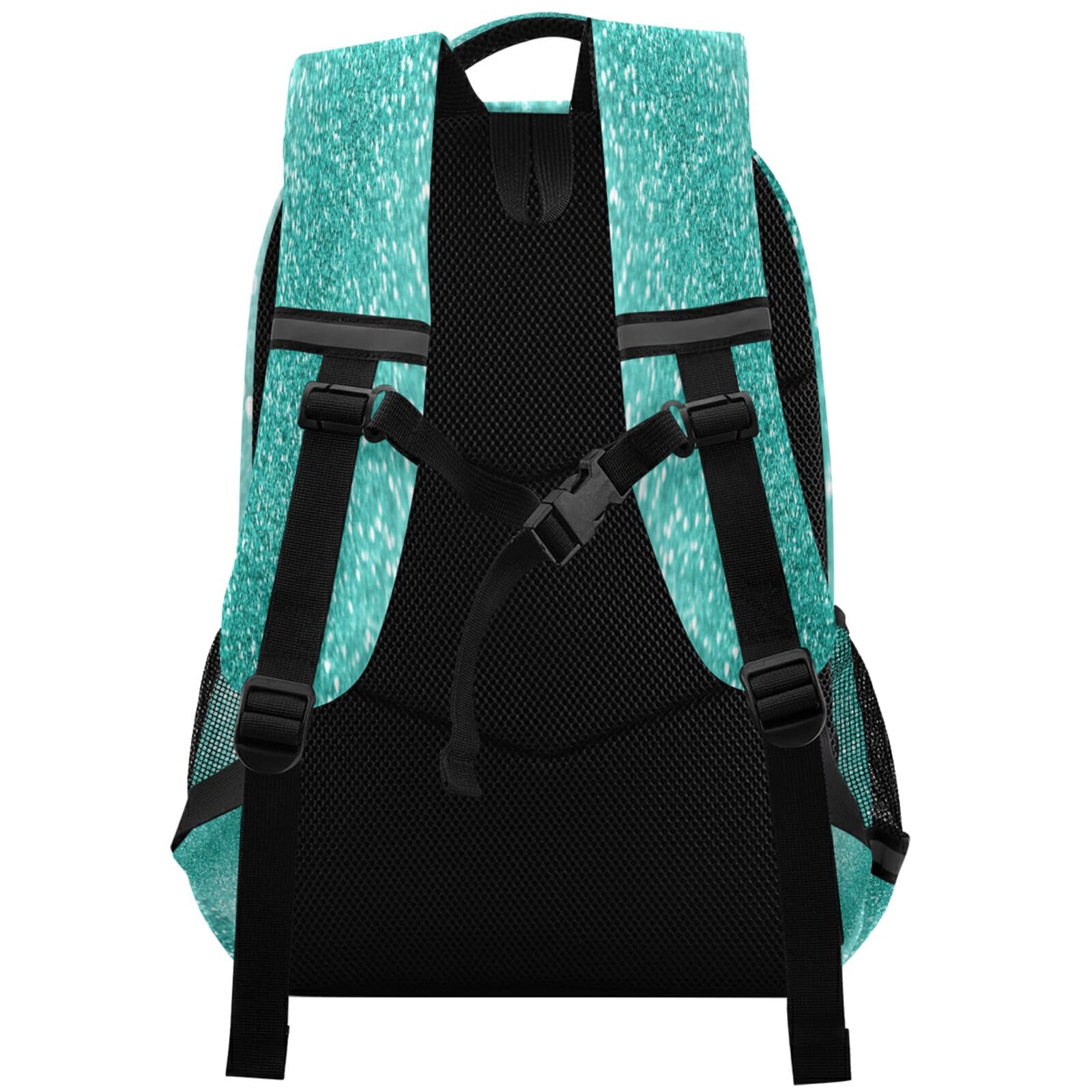 Eionryn Teal Turquoise Sparkle Backpack Aqua Green Laptop Backpacks Book Bags Water Resistant Daypack Durable College Shoulder Bag Sports Travel Day Pack