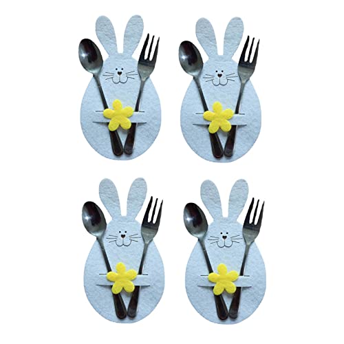 4Pcs Easter Cutlery Bag Set Festive Party Cutlery Decoration Bag Cutlery Decoration PN5