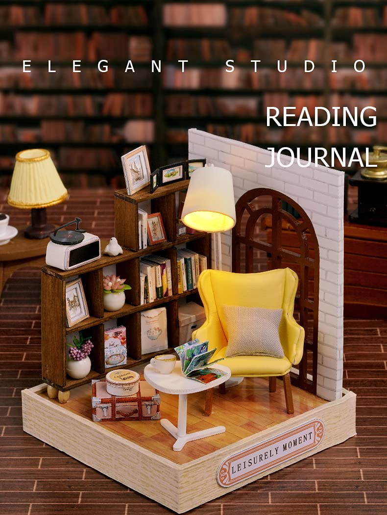Flever Dollhouse Miniature DIY House Kit Creative Room with Furniture for Romantic Valentine's Gift (Leisurely Moment)