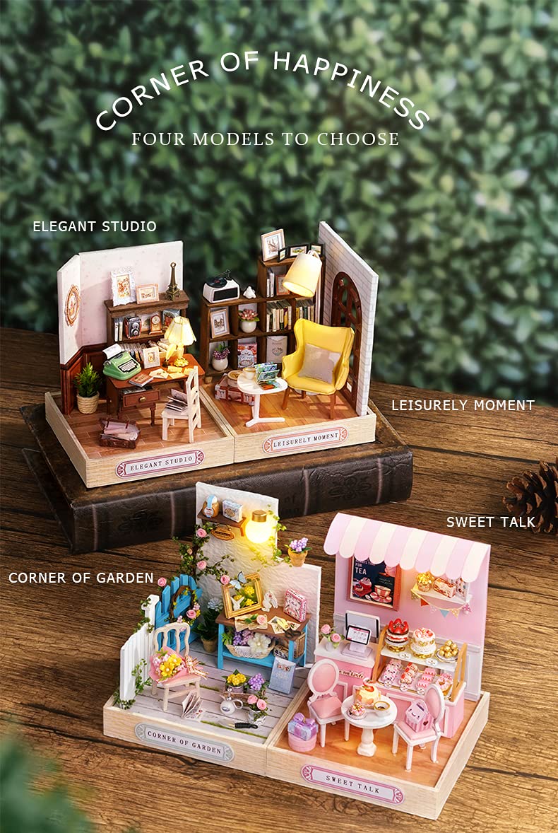 Flever Dollhouse Miniature DIY House Kit Creative Room with Furniture for Romantic Valentine's Gift (Leisurely Moment)