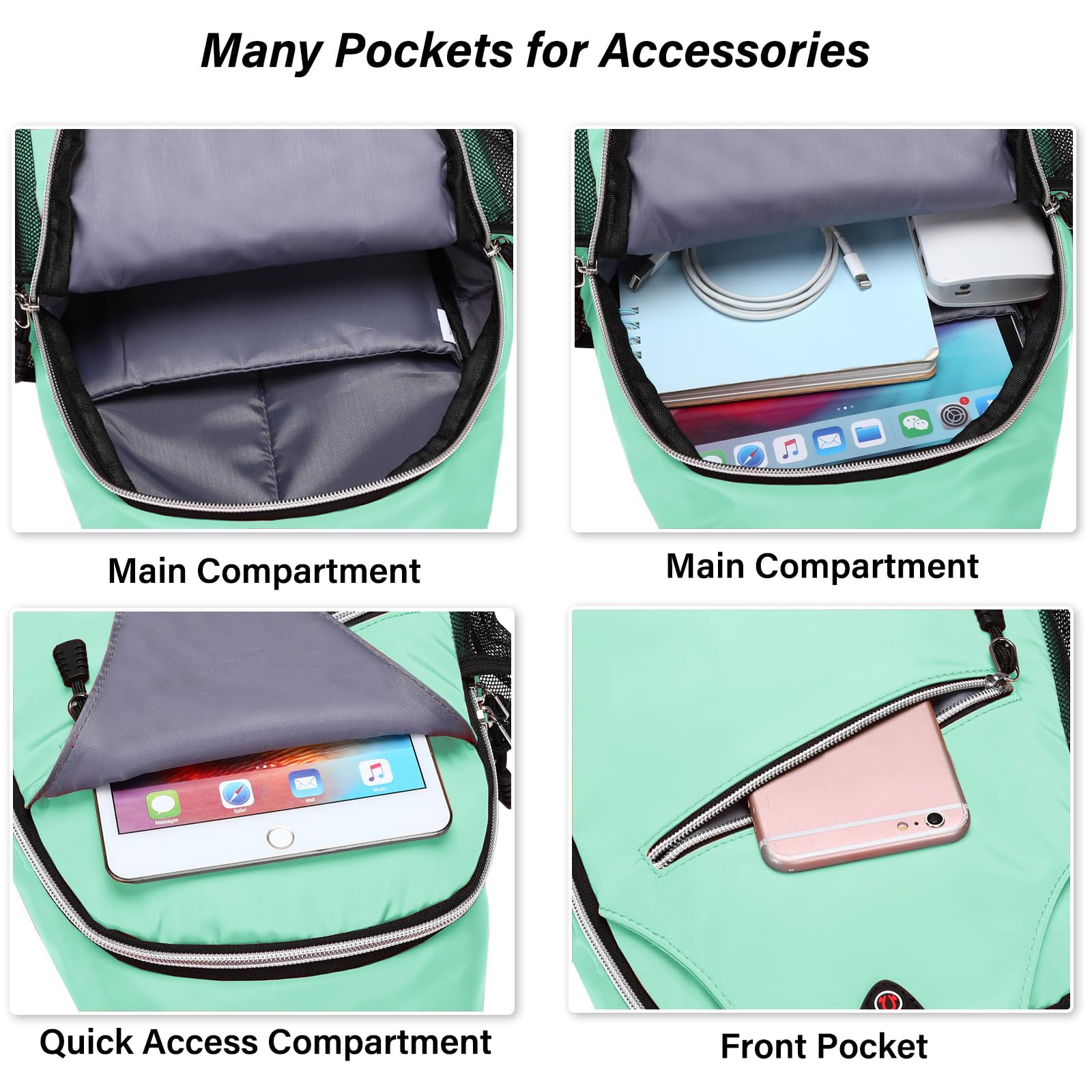 MOSISO Sling Backpack, Multipurpose Crossbody Shoulder Bag Travel Hiking Daypack, Mint Green, Medium
