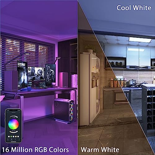 Smart Light Bulbs,Wi-Fi Led Bulbs RGBCW, LCompatible with Alexa and Google Assistant,6 Pack 7.5W 800LM, Color Changing Light Bulb, No Hub Required(2.4Ghz Only)