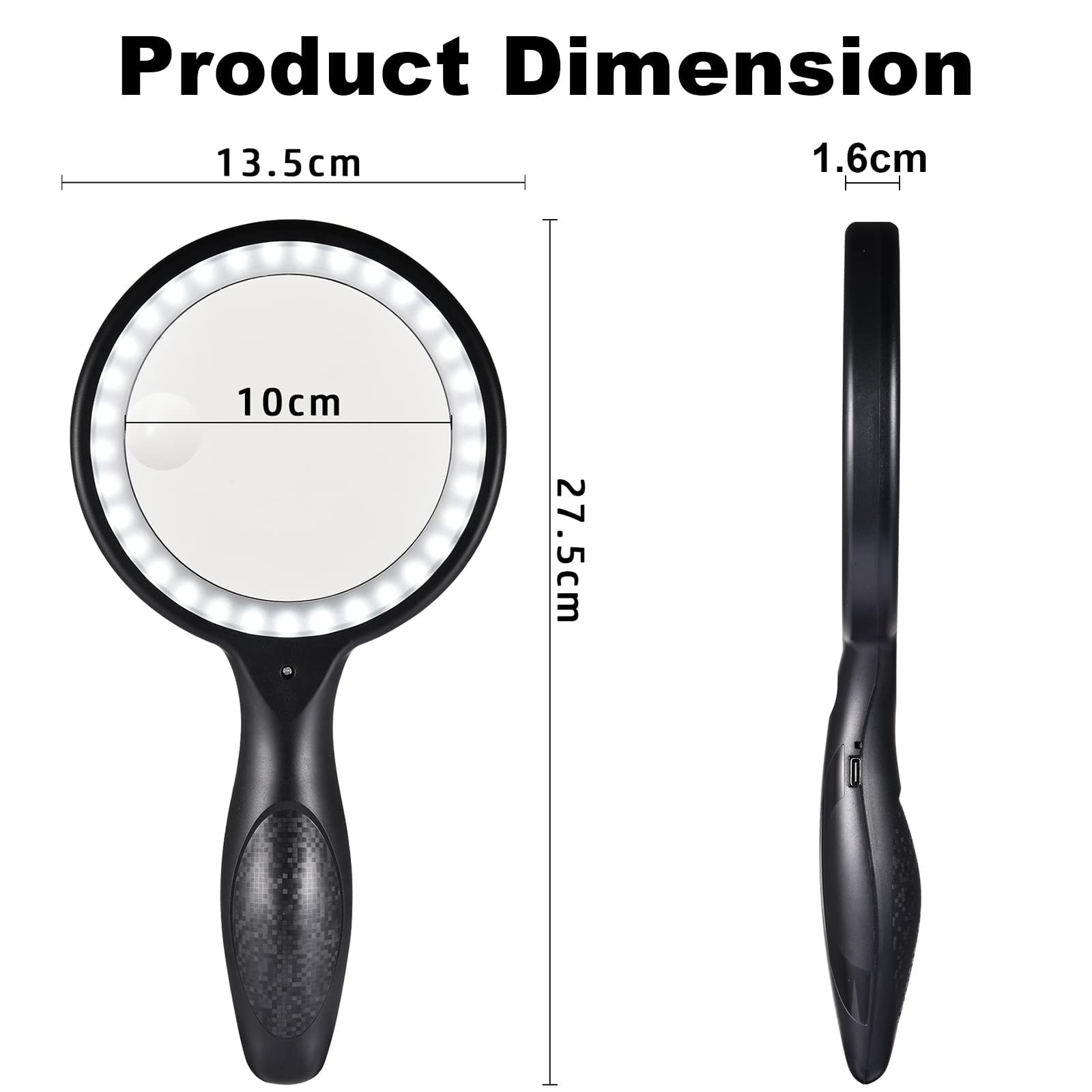 Magnifying Glass with Light, 30x 60x Magnifying Glass for Reading Lighted - 33 LEDs Magnifying Glass Magnifier Magnifier with Light