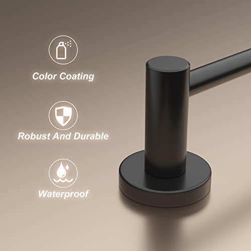 2 Pack Adjustable Single Bath Towel Bar 16 to 27.6 Inch, ZUEXT Oil Rubbed Black Stainless Steel Towel Holder Hanger,Expandable Wall Mounted Towel Rail for Bathroom Kitchen,1" Tube Towel Rail Racks