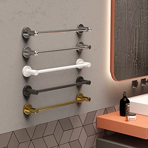 2 Pack Adjustable Single Bath Towel Bar 16 to 27.6 Inch, ZUEXT Oil Rubbed Black Stainless Steel Towel Holder Hanger,Expandable Wall Mounted Towel Rail for Bathroom Kitchen,1" Tube Towel Rail Racks