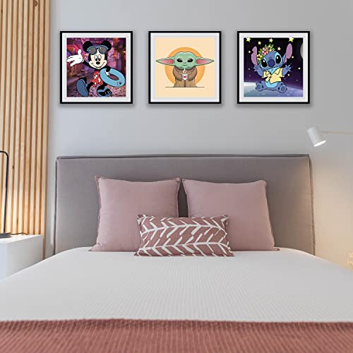 songwoo 4 Pack Diamond Painting Kits for Adults Kids Beginners - Upgraded Cuttable Full Drill Round Gem 5D DIY Diamond Art Kits Gifts for Home Wall Decor - Cartoon
