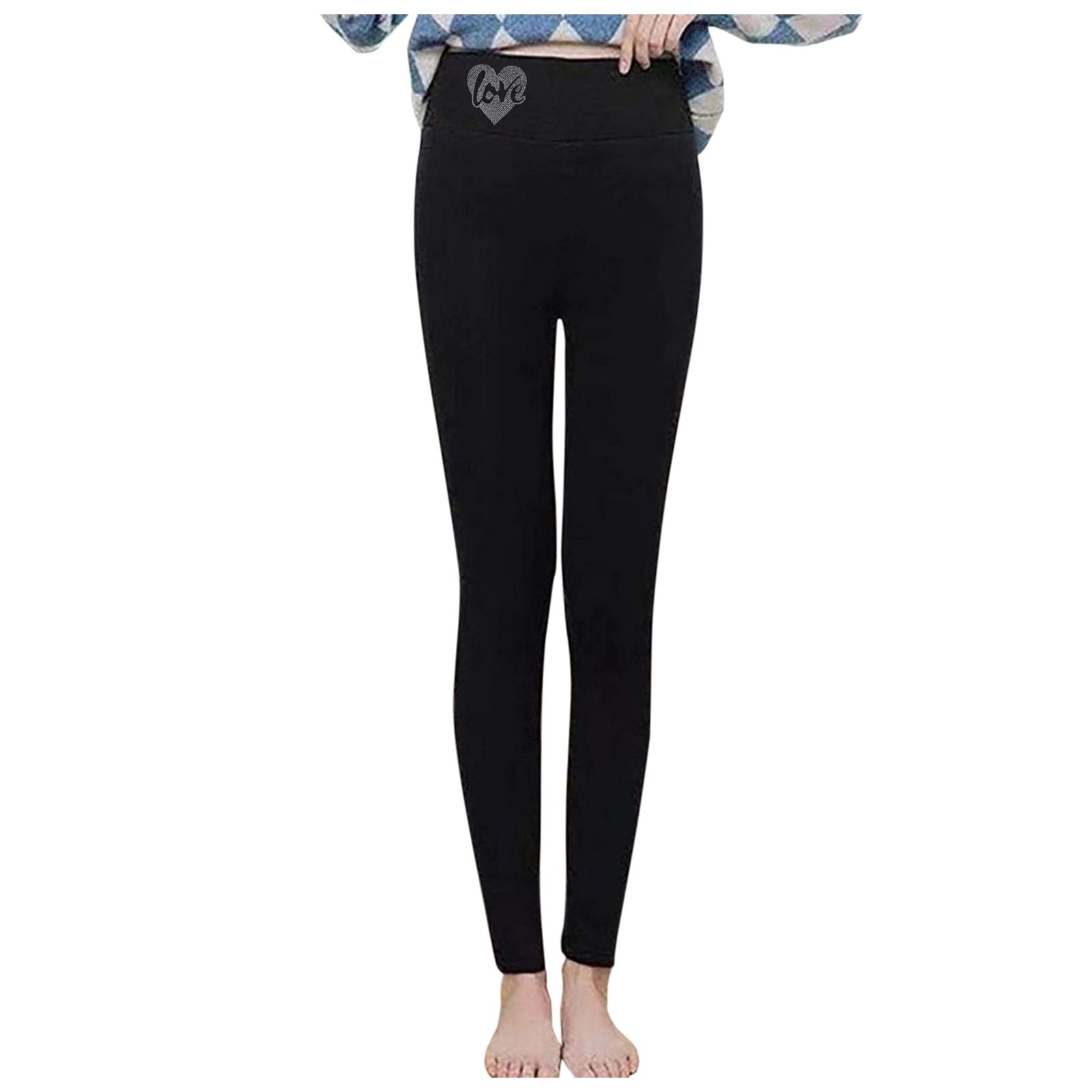 Women's Thermal Running Tights High-Waisted Warm Fleece Lined Plush Workout Leggings Seamless Stretchy Skinny Pants