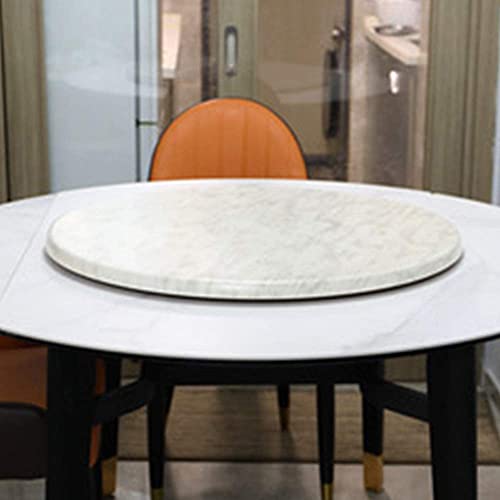 ActiveAnnie Large 30" Off White Faux Marble Swivel Lazy Susan Rotating Turntable Dining Tabletop – Great for The Kitchen Island, Family Style Dining, Games, Parties, and Wedding – Made in France