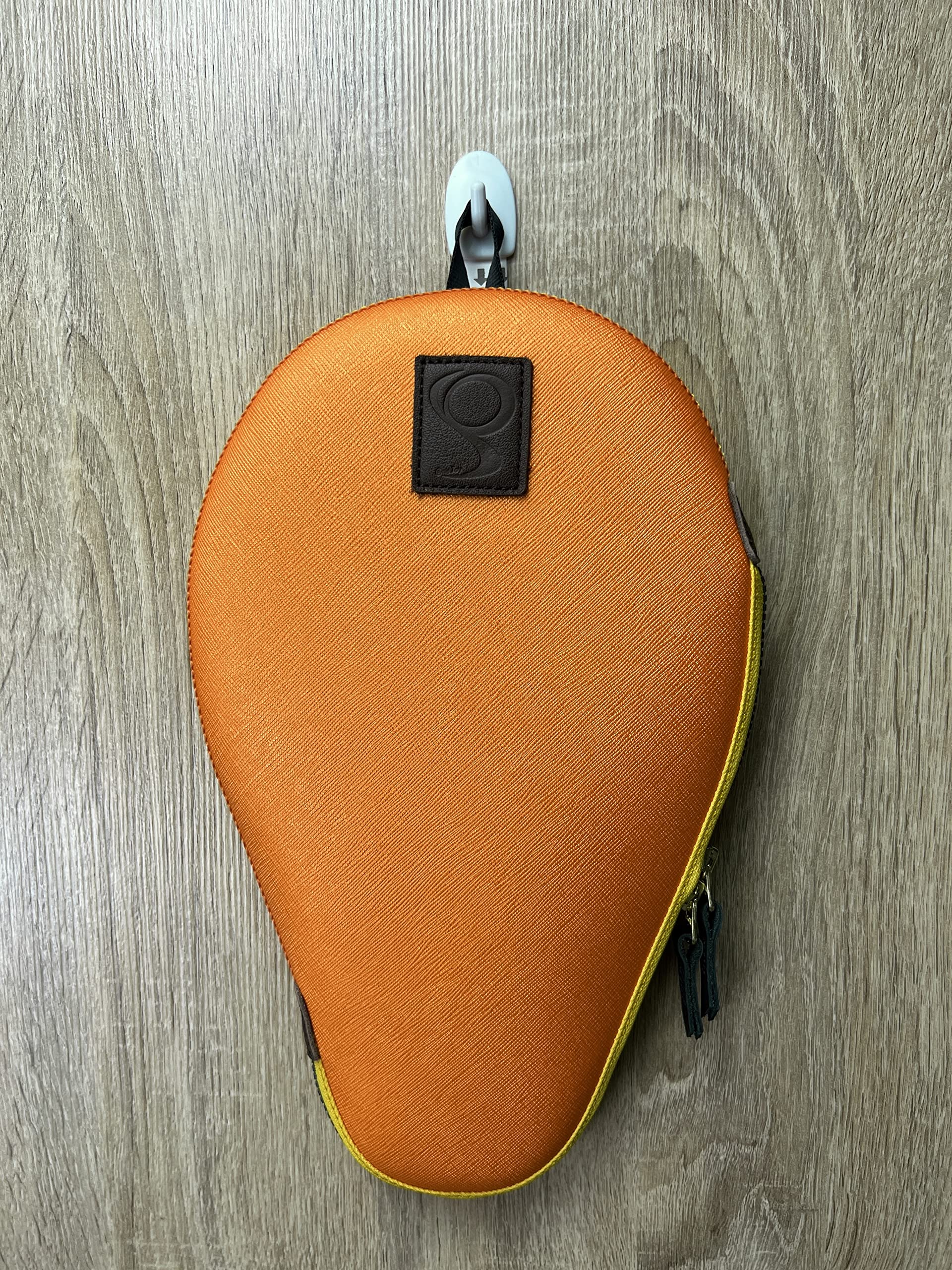 OneJoy Table Tennis Racket Bag, Single Ping Pong Paddle Case, Table Tennis Racket Cover, Ping Pong Bat Case for Single Table Tennis Bag with Zipper [ Orange] 11 inch x 6.7 inch (28cm x 17cm)