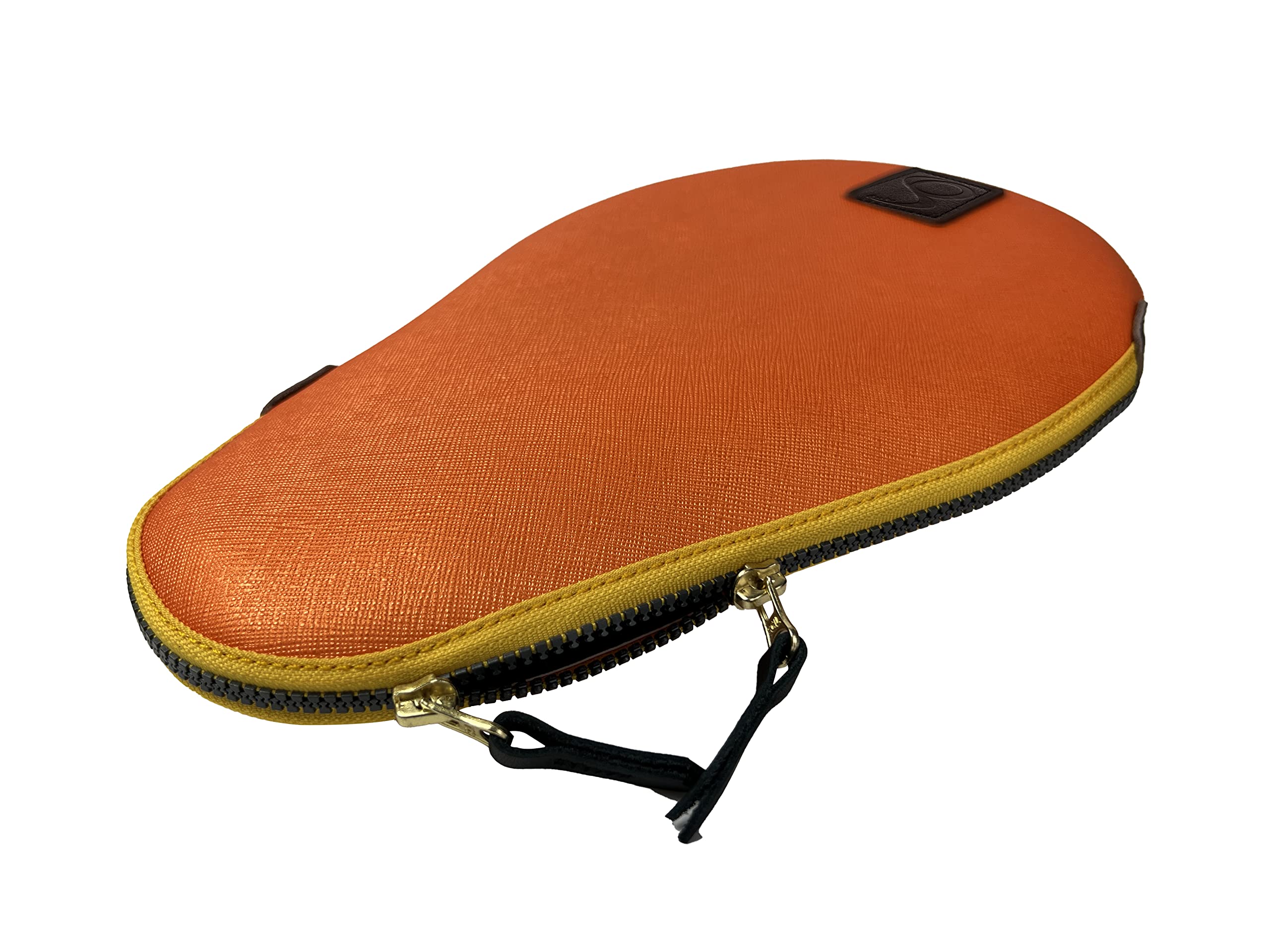 OneJoy Table Tennis Racket Bag, Single Ping Pong Paddle Case, Table Tennis Racket Cover, Ping Pong Bat Case for Single Table Tennis Bag with Zipper [ Orange] 11 inch x 6.7 inch (28cm x 17cm)