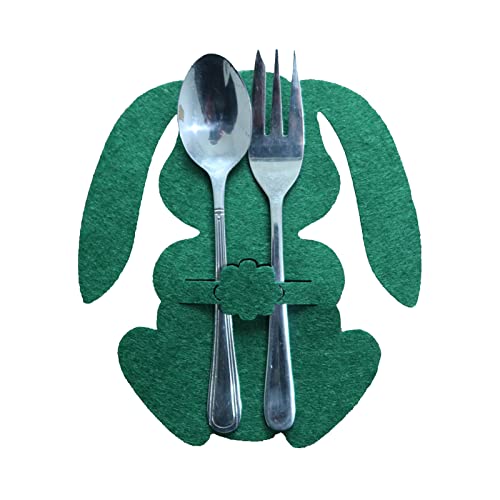 4Pcs Easter Cutlery Bag Set Festive Party Cutlery Decoration Bag Cutlery Decoration PZ3