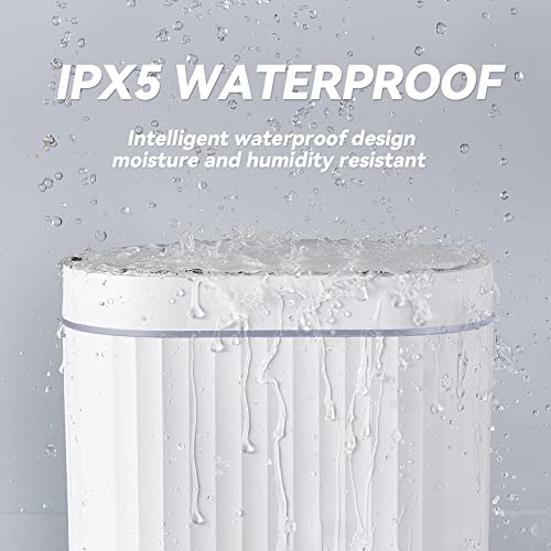 ELPHECO Bathroom Motion Sensor Trash can 8 Litre Automatic Garbage Can, 2 Gallon Slim Plastic Smart Trash Can with Lid, Waterproof Intelligent Trash Bin for Bedroom, Bathroom, Kitchen, Office
