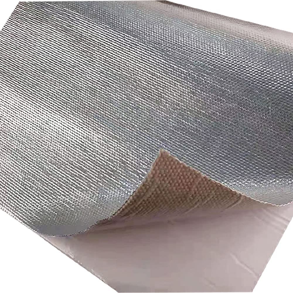 Ummickl 12'' X 24''Aluminized Heat Shield Mat Thermal Barrier Adhesive Backed Heat Blanket, Fiberglass Insulation Reflective Material High Temp Protection