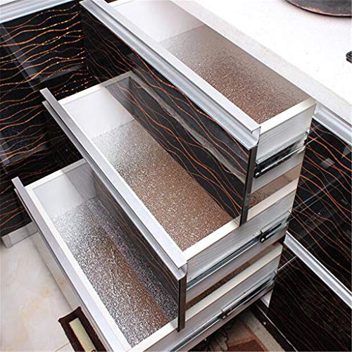 Gneric Kitchen Backsplash Aluminum Foil Wall Paper Oil-Proof Wall Sticker DIY Self-Adhesive for Stove Cabinet Countertop Drawer (40*100cm, 1Pc)