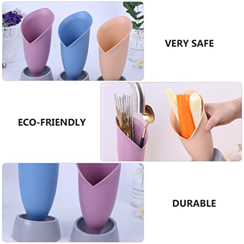 UPKOCH 1pc Chopsticks Flatware Serving with Fork Cute Kitchen Straw Organizer Cutlery Accessories Plastic Silverware Basket for Base Utensils Caddy Utinsels Spoon to Forks Tableware