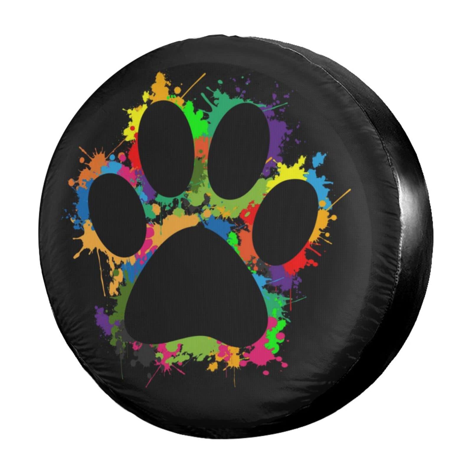Foruidea Colorful Paw Spare Tire Cover Dust-Proof Wheel Tire Cover Fit Trailer, RV, SUV and Many Vehicle 17 Inch