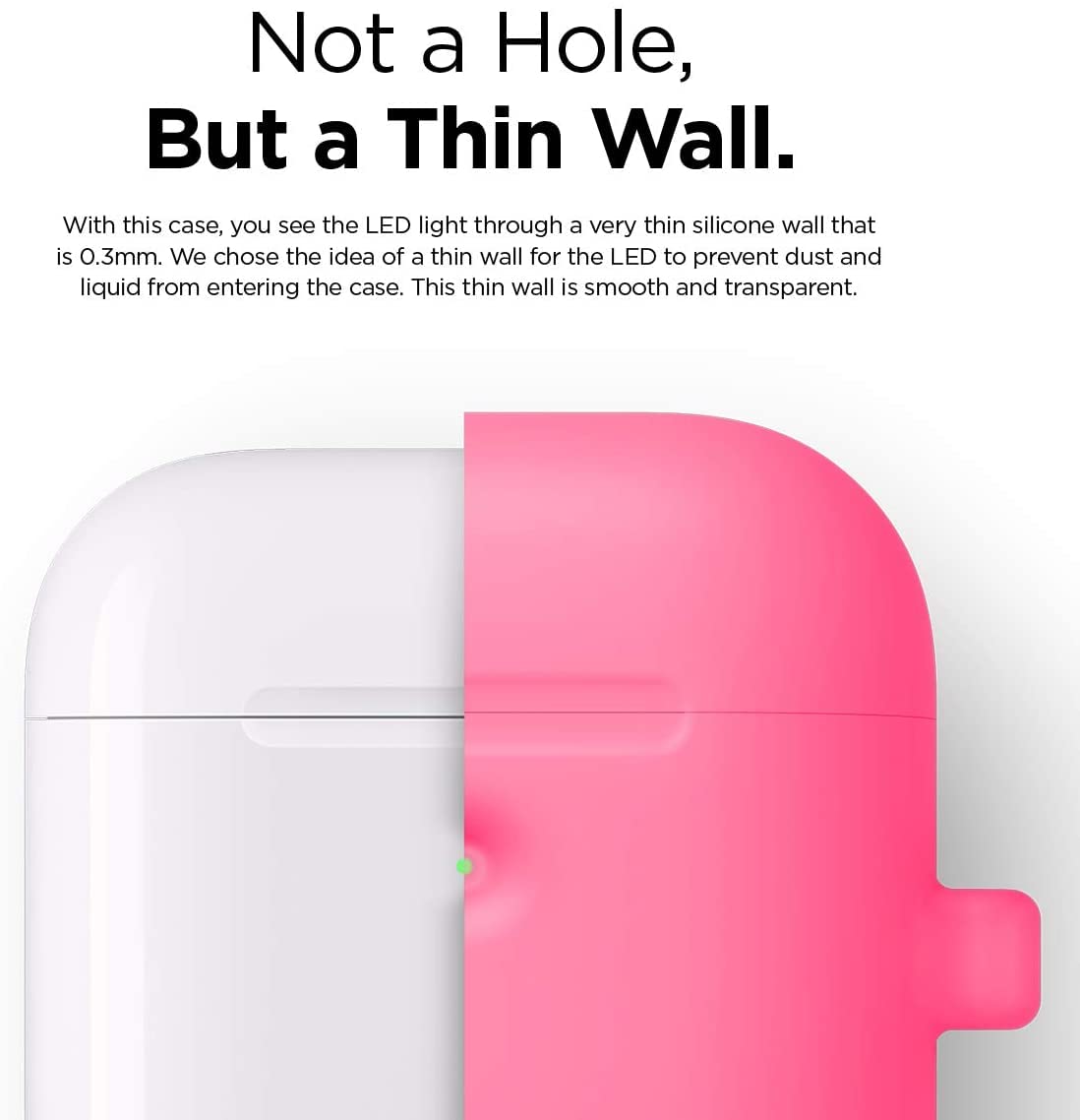 elago AirPods Hang Case - [Extra Protection] [Added Carabiner] - for AirPods Case (Neon Hot Pink)