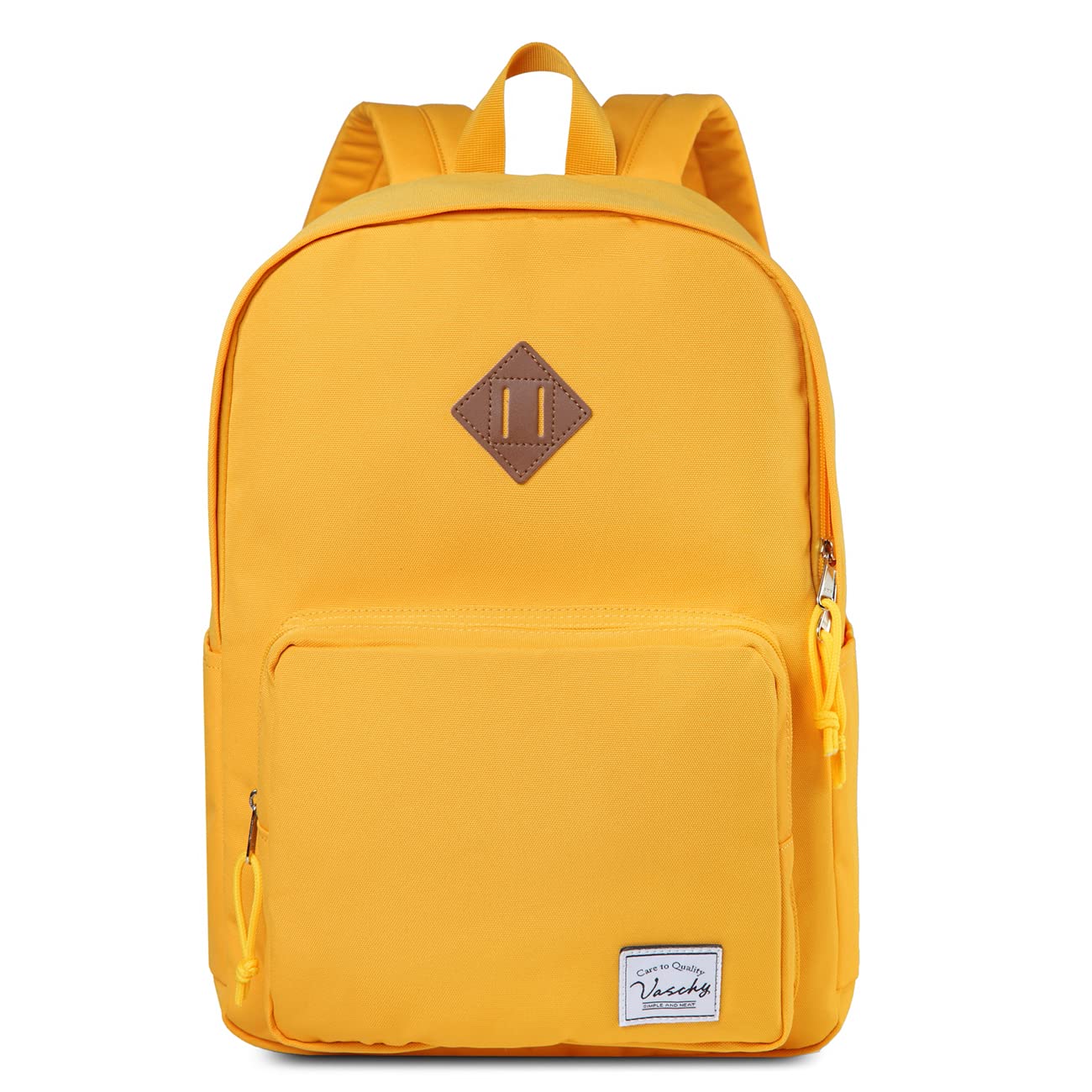 VASCHY School Backpack, Ultra Lightweight Backpack for Women Bookbag for Kids Teen Boys Girls Yellow
