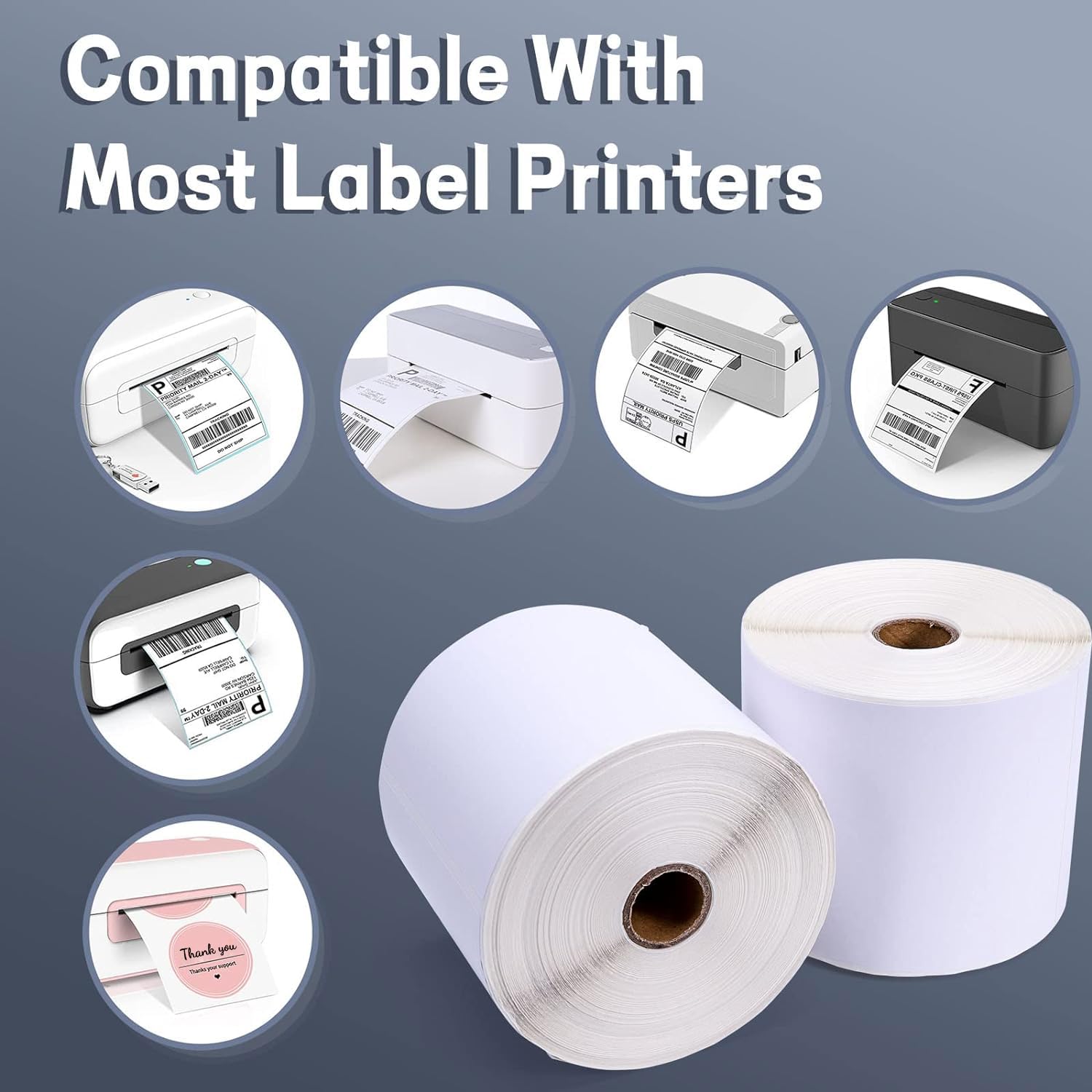 ASprink 4"x6" Thermal Shipping Address Labels - Thermal Labels 4"x6" for Label Printer - Address Label Paper Compatible with MUNBYN, Rollo, and Other Thermal Printer, 1 Pack(500 Roll/Pack)