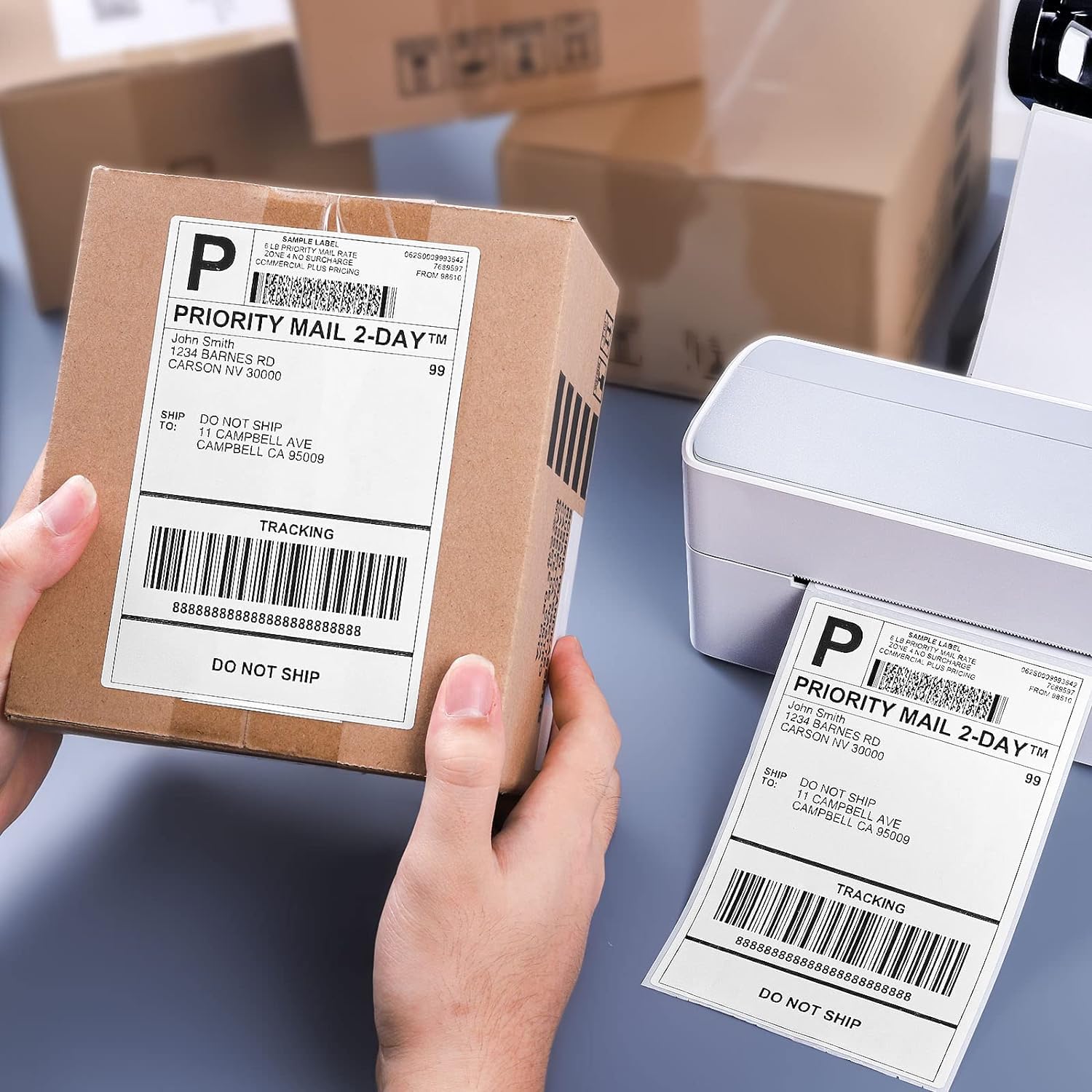 ASprink 4"x6" Thermal Shipping Address Labels - Thermal Labels 4"x6" for Label Printer - Address Label Paper Compatible with MUNBYN, Rollo, and Other Thermal Printer, 1 Pack(500 Roll/Pack)