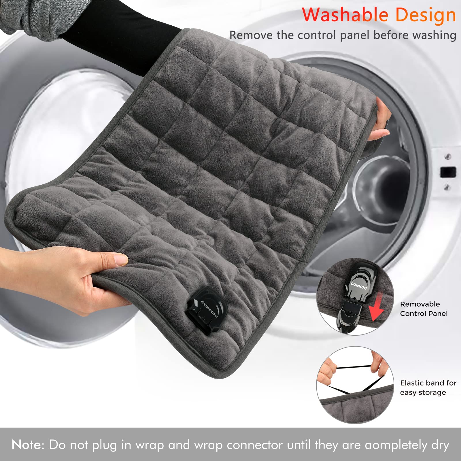 Electric Heating Pad for Back Pain, Cramps, Arthritis Relief, Far Infrared Fast Heated Pad with Moist & Dry Heat Therapy, 8 Heat Settings with Auto-Off (XA-05)