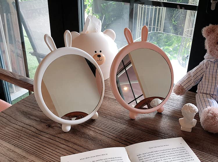 Glattly Girls Desktop Makeup Mirror, Rabbit Mirror, Large Mirror in Student