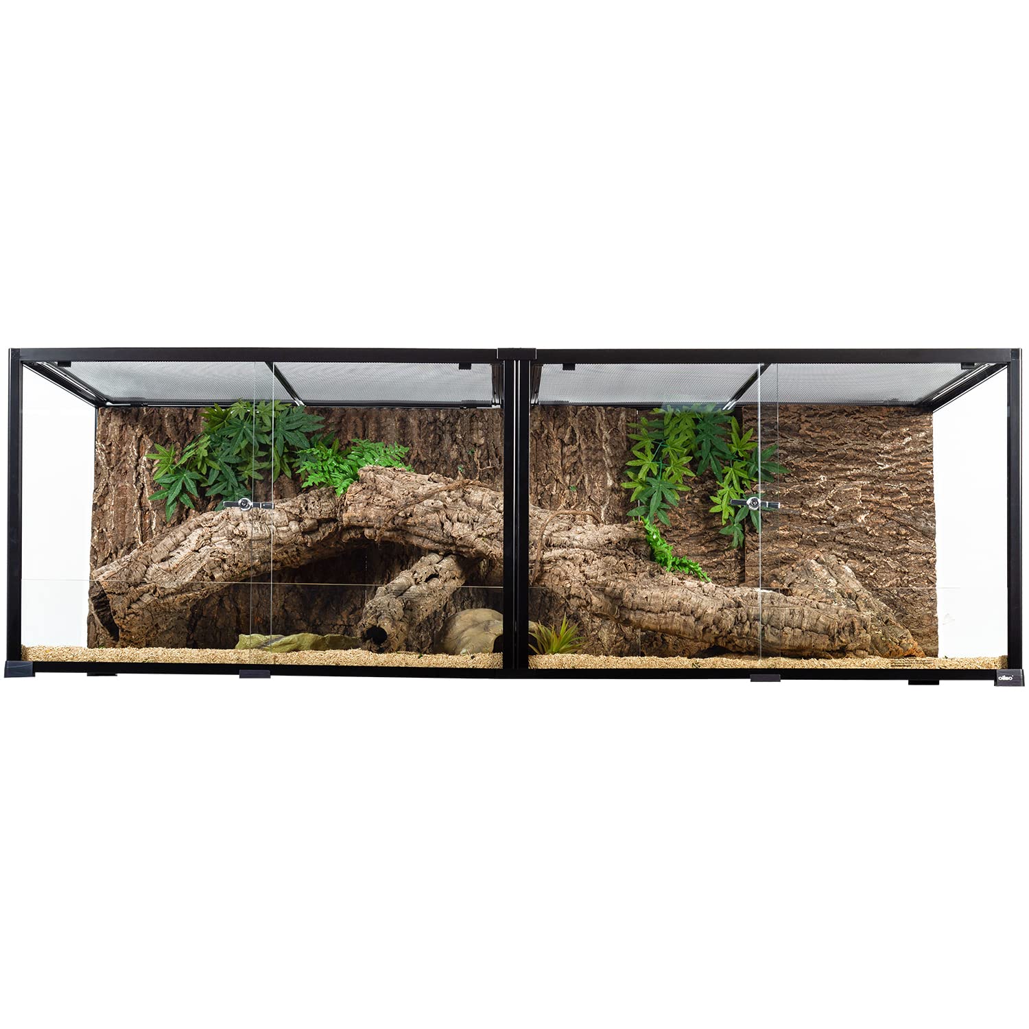 OIIBO Upgrade Extra-Long Reptile Terrarium, 72" x 24" x 24" Extra Large Spliceable Reptile Glass Tank with Double Front Sliding Doors for Adult Reptiles Boa Snake Bearded Dragon Gecko Etc