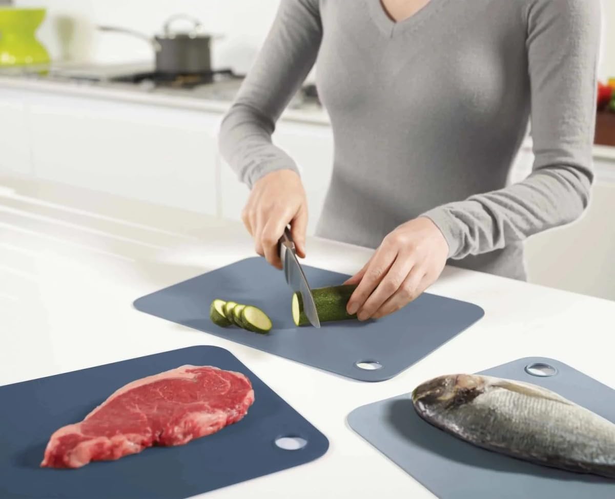 Joseph Joseph Pop Chopping Mats, Set of 3, Sky, Blue