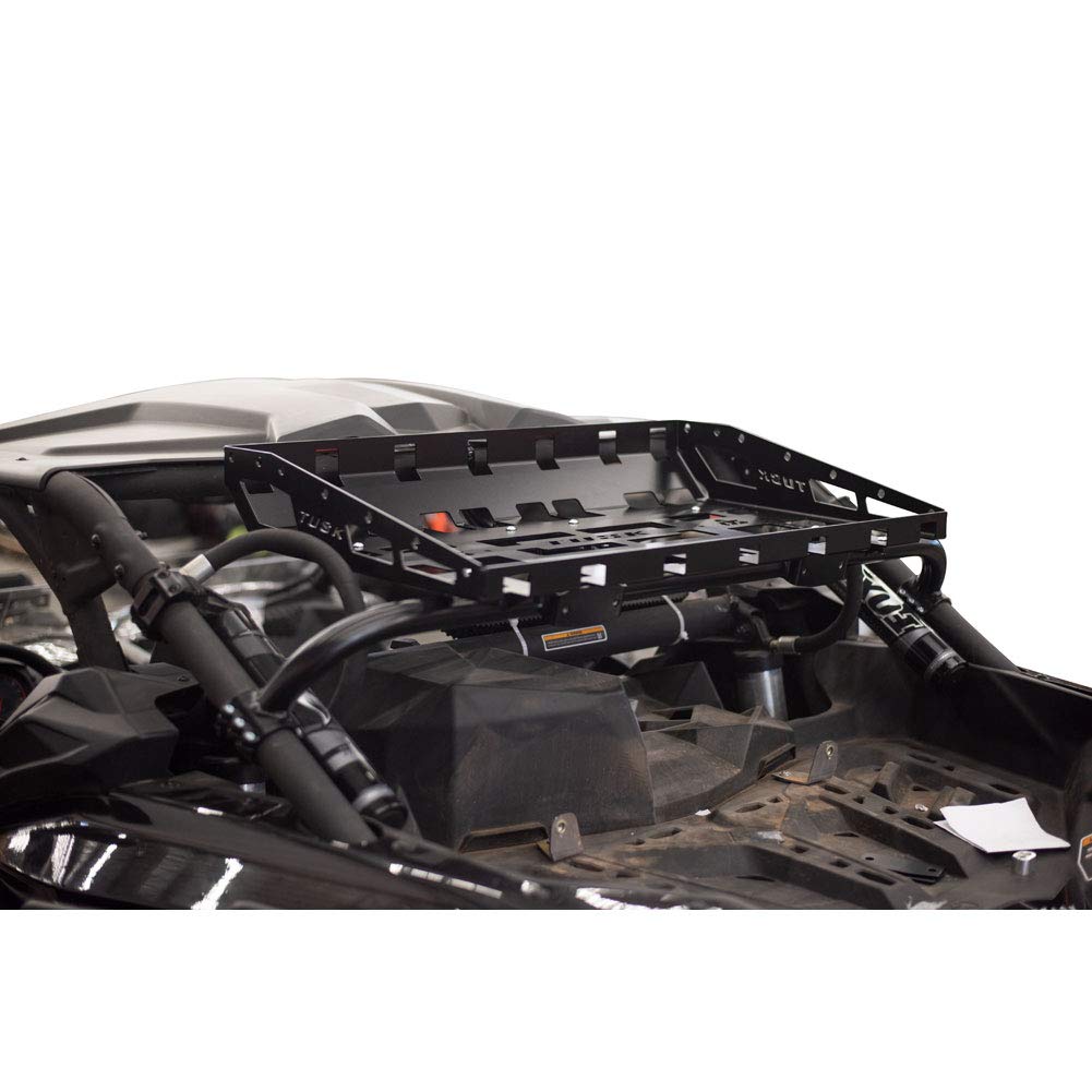 Tusk UTV Rear Bumper, Cargo Rack, and Spare Tire Carrier Compatible with Can-Am Maverick X3 Turbo 64 Inch 2018-2020