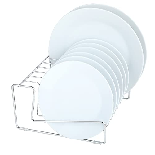 Joy Aid Plate Organizer for Cabinet, Dinner Plate Holder, Cutting Board and Lid Organizer, 8 Slots, 304 Stainless Steel