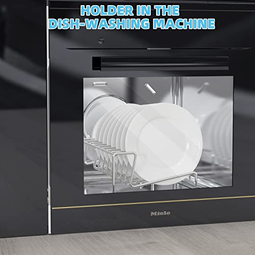 Joy Aid Plate Organizer for Cabinet, Dinner Plate Holder, Cutting Board and Lid Organizer, 8 Slots, 304 Stainless Steel