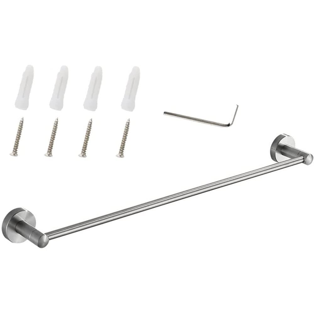 HXcomet 40cm Towel Rail Wall Mounted Towel Holder Screw mounting Small Towel Rail for Bathroom and Kitchen SUS 304 Stainless Steel Brushed Finish,Silver (40cm Towel Rail_B_Style)