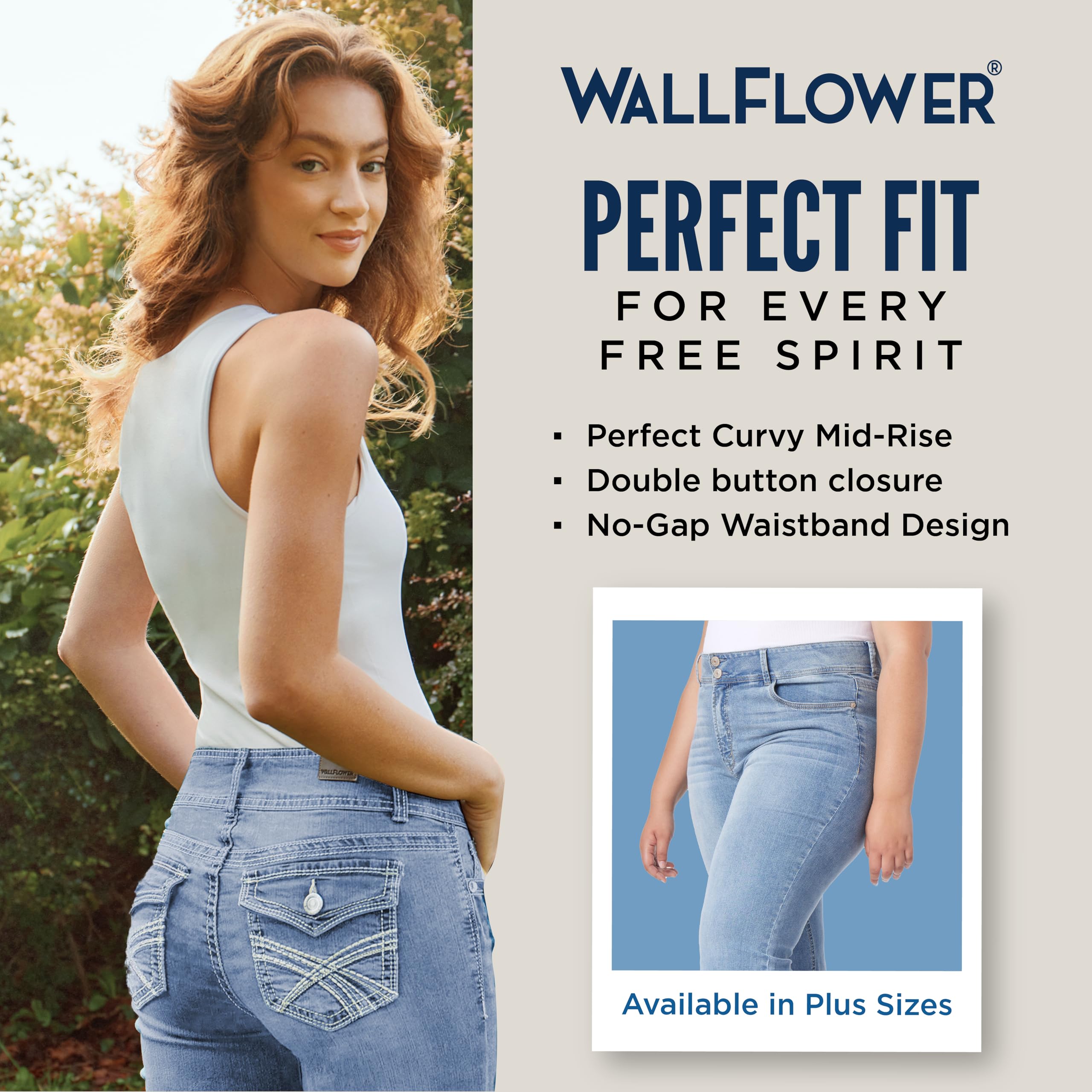 WallFlower Women's Size Luscious Curvy 23.5" Crop Mid-Rise Bling Insta Stretch Juniors (Standard, Cedar, 18 Plus