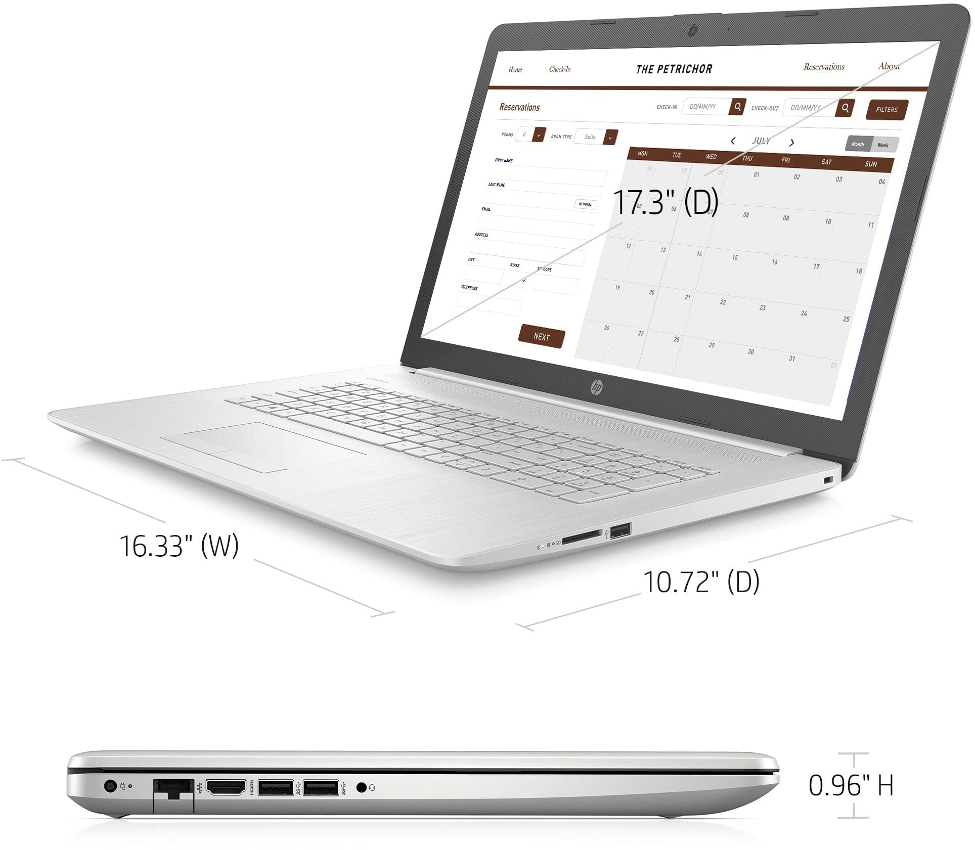 HP 2022 17.3" HD+ Display Laptop, 11th Gen Intel Core i3-1115G4(Up to 4.1GHz, Beat i5-1030G7), 16GB DDR4 RAM, 1TB HDD+128GB PCIe SSD, BluetoothI, Webcam, Windows 11, Silver, w/ 3in1 Accessories