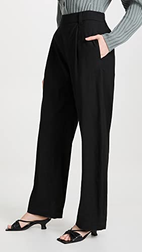 Vince Women's Pleat Front Pull On Pant, Black, 2X