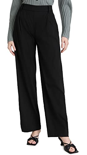 Vince Women's Pleat Front Pull On Pant, Black, 2X