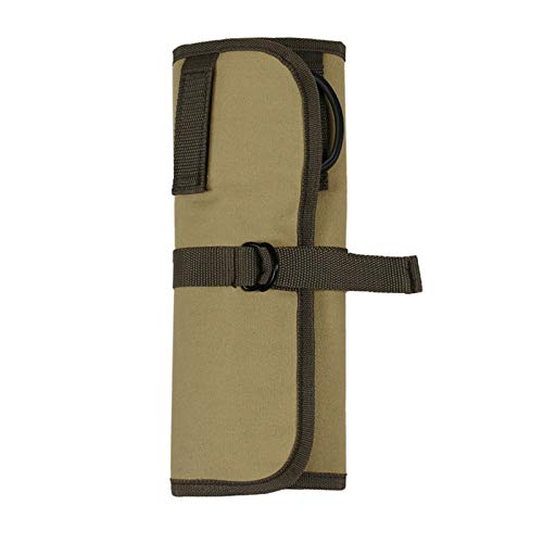 10 PACK Organizer Portable Multi Pocket Canvas Utensil Storage Holder Multi-Purpose Brush Roll Bag Travel Tool Roll Pouch for Camping Barbecue Flatware Hiking