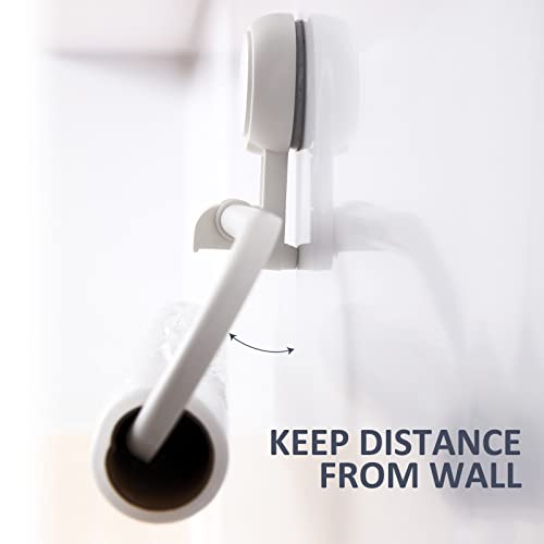 TAILI Suction Cup Paper Towel Holder Under Cabinet, No Drilling Plastic Paper Towel Rack for Kitchen, Reusable Paper Towel Hanger, Wall Mount Paper Towel Holder White