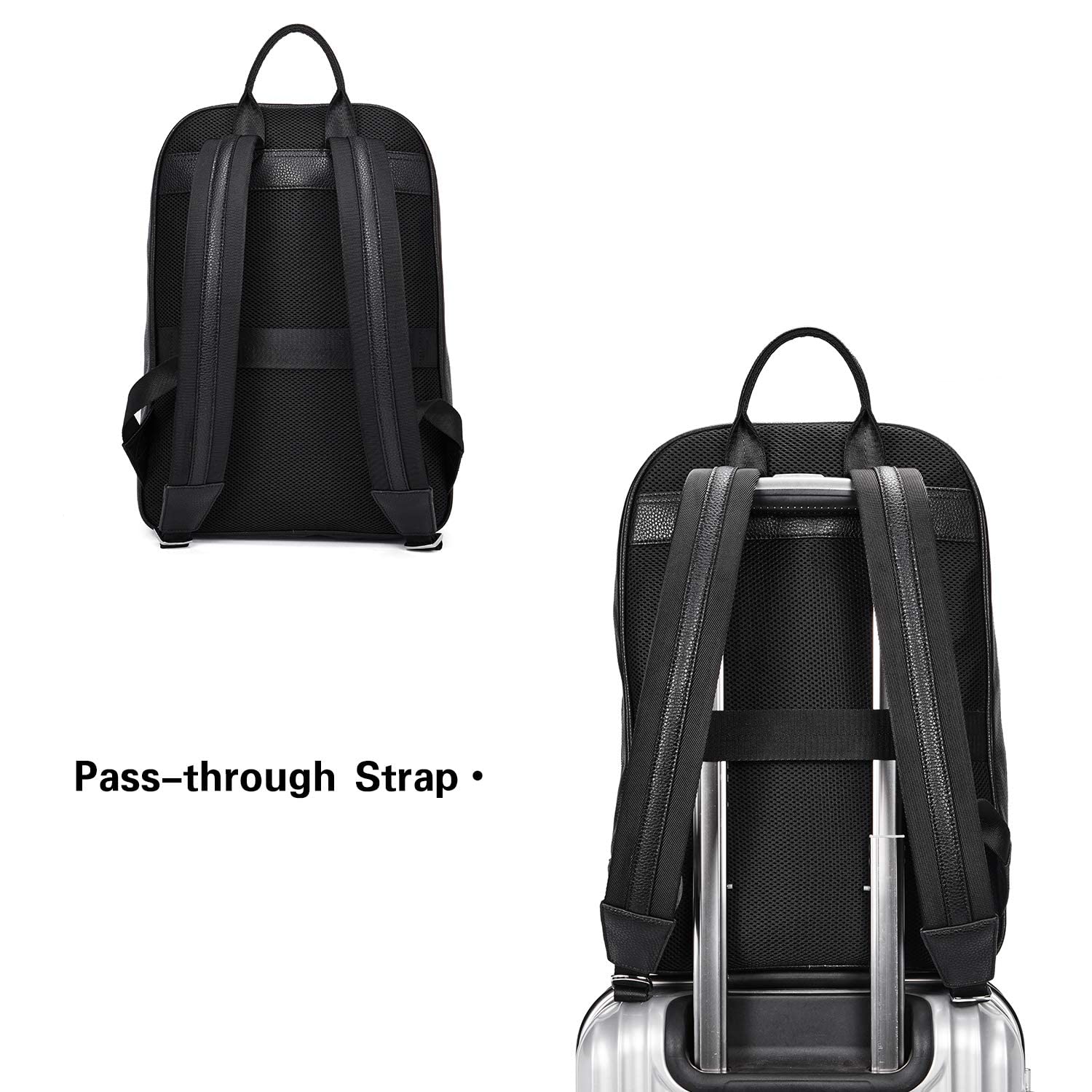 BOSTANTEN Duffle Bags for Men Genuine Leather Travel Bag and Leather Backpack 15.6 inch laptop Backpack Travel College Bag Black