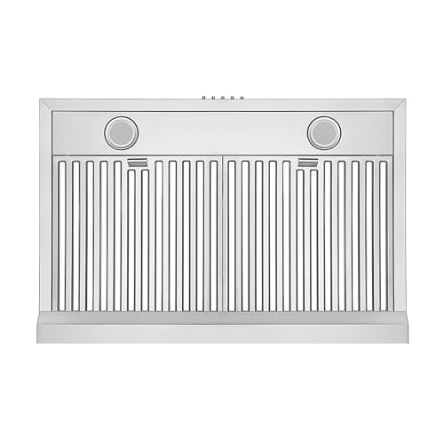 Empava Slim Range Hood 30 Inch Under Cabinet Ducted, Dual Sealed Aluminum Motor, 3-Speed, 400 CFM, Permanent Filters, Push Button Control Stainless Steel, 30 in. RH08
