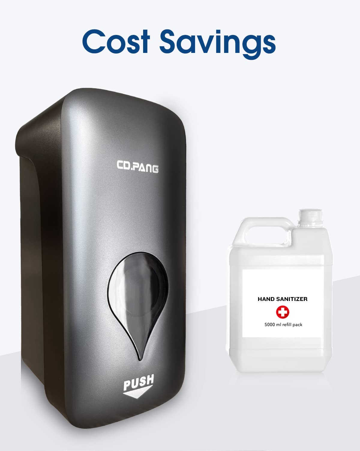 Manual Foaming Soap Dispenser, 35 oz (1000ml) Refillable Wall-Mount Foam Hand Soap Dispenser-Dark Grey, CD.PANG