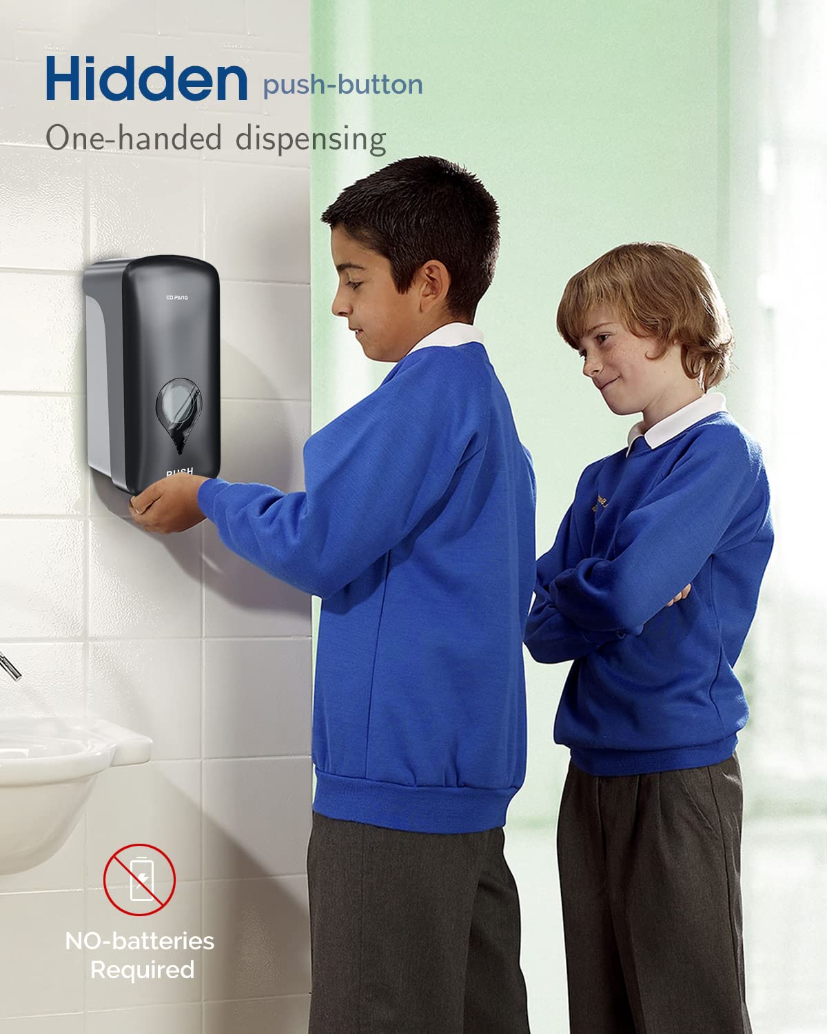 Manual Foaming Soap Dispenser, 35 oz (1000ml) Refillable Wall-Mount Foam Hand Soap Dispenser-Dark Grey, CD.PANG