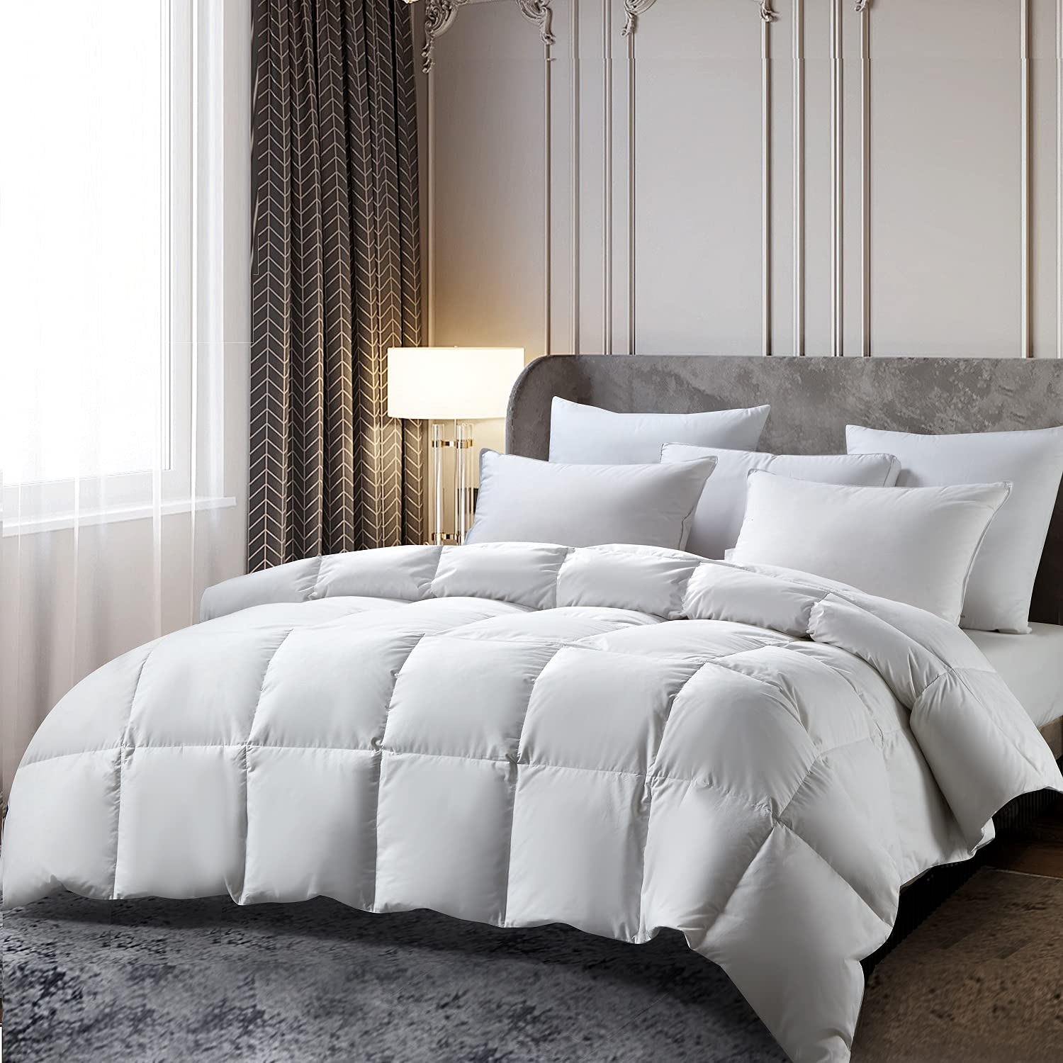 Beautyrest All Season White Down and Feather Comforter-Medium Weight with Corner Tabs