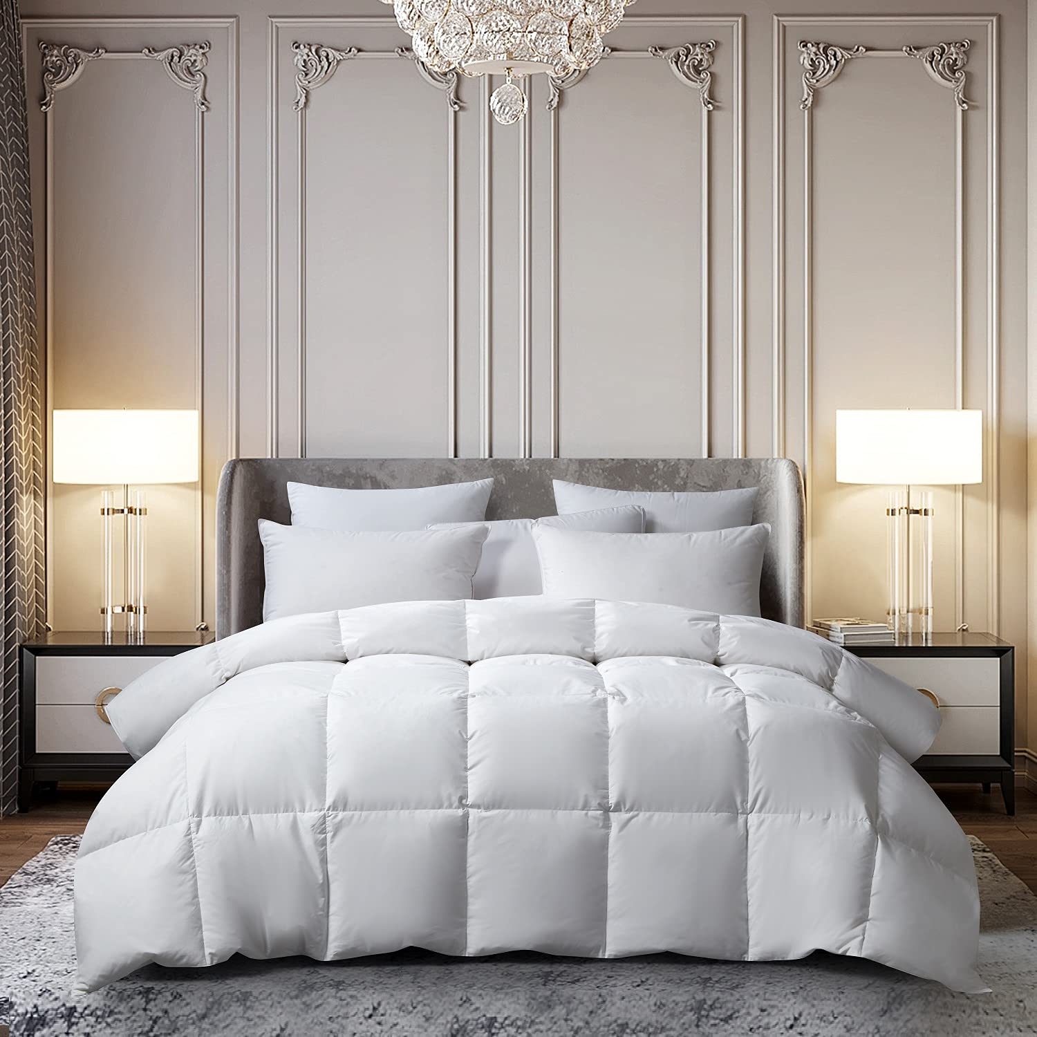 Beautyrest All Season White Down and Feather Comforter-Medium Weight with Corner Tabs