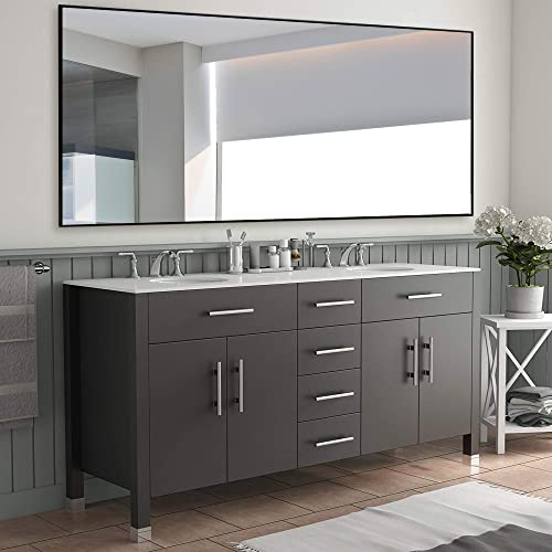KIAYACI Full Length Mirror Oversized Floor Mirror with Stand Bedroom Dressing Mirror Full Body Wall Mirror (Black, 71" x 32")