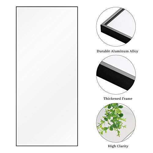 KIAYACI Full Length Mirror Oversized Floor Mirror with Stand Bedroom Dressing Mirror Full Body Wall Mirror (Black, 71" x 32")