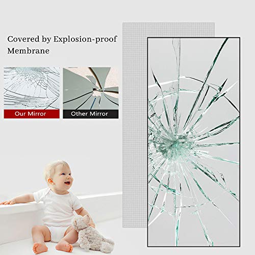 KIAYACI Full Length Mirror Oversized Floor Mirror with Stand Bedroom Dressing Mirror Full Body Wall Mirror (Black, 71" x 32")