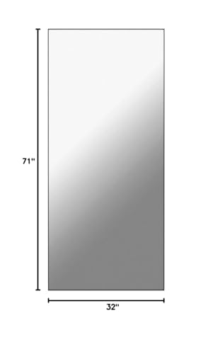 KIAYACI Full Length Mirror Oversized Floor Mirror with Stand Bedroom Dressing Mirror Full Body Wall Mirror (Black, 71" x 32")