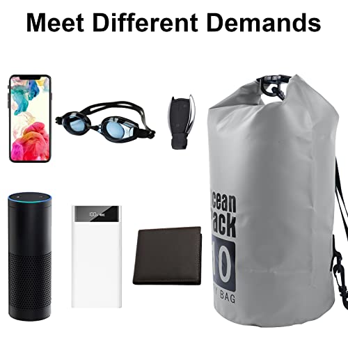 JIMACRO Dry Bag Waterproof Backpack, 30L Roll Top Float Lightweight Dry Bags Shoulder Strap Backpack, 500D Tarpaulin Wet Bag for Travelling Fishing Cycling Kayaking Swimming Boating
