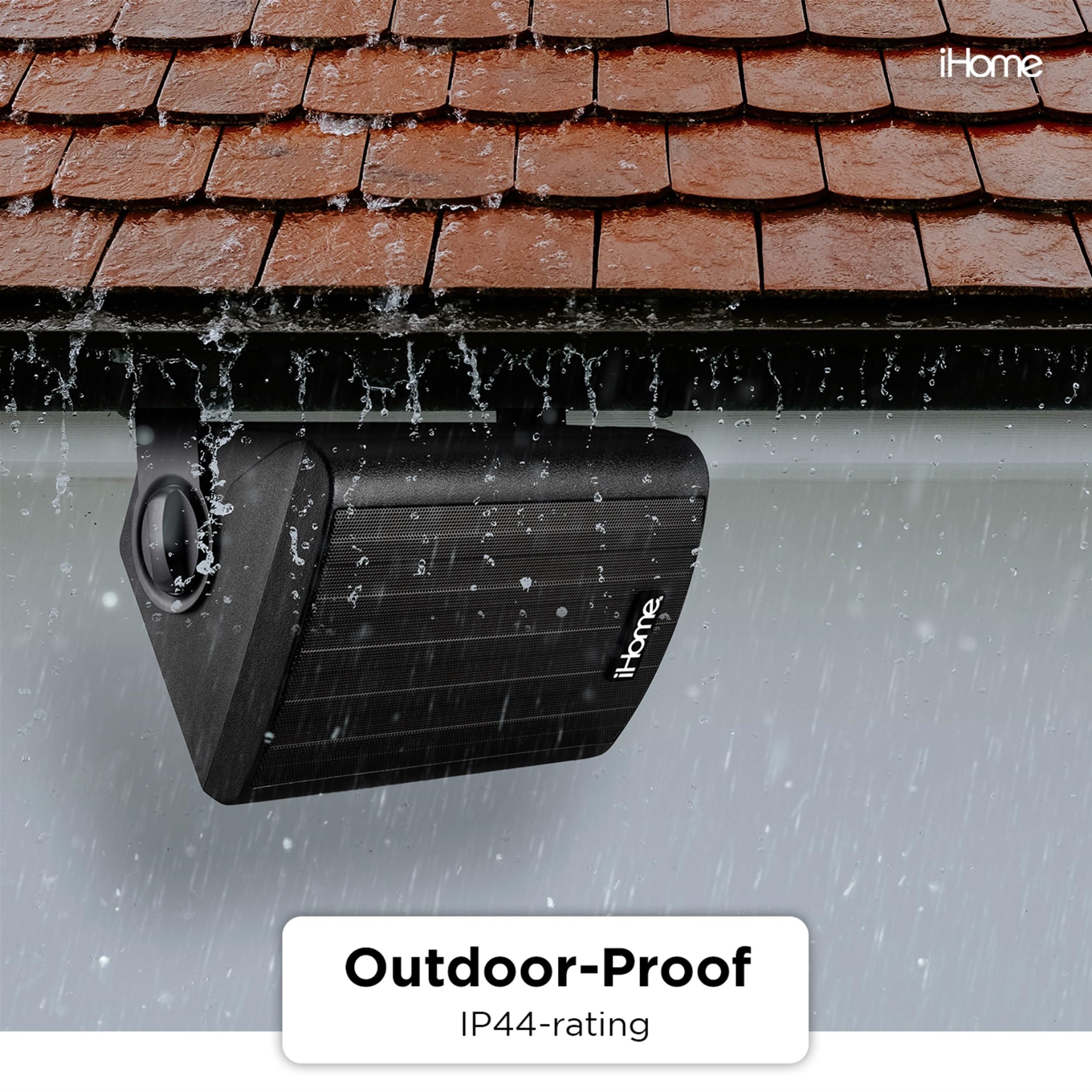 iHome IHSI-W525BT-PR-BLK Bluetooth 5.25" 150W Weatherproof Speakers, Indoor/Outdoor, Wall/Ceiling Mount, Surround Sound, Pair - for Home Parties